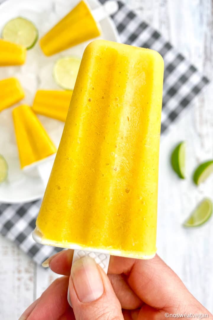 Mango Popsicles / Mango Lassi Popsicles – No Sweat Vegan