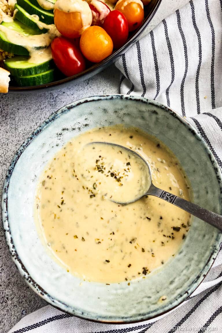 Hummus Dressing (Oil-Free Vegan Greek Dressing) – No Sweat Vegan