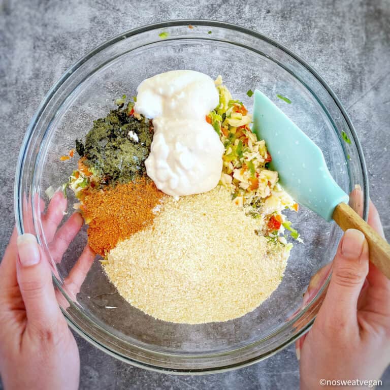 Vegan Crab Cakes / Jackfruit Cakes (Skillet or Air Fryer) – No Sweat Vegan