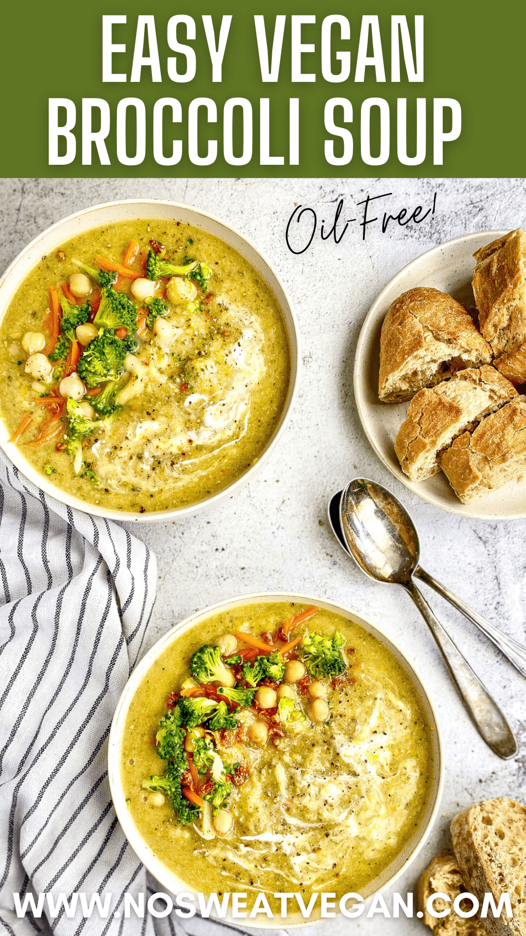 Vegan Broccoli Soup (Oil-Free +WFPB) – No Sweat Vegan