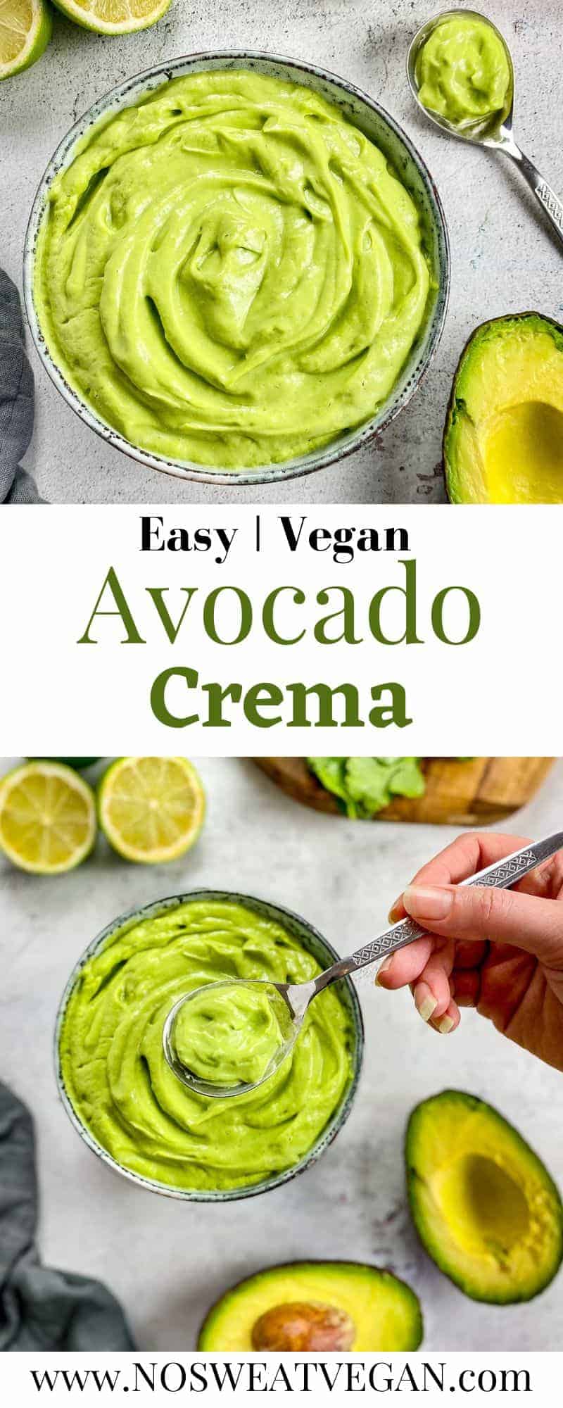 Vegan Avocado Crema (5 minutes!) – No Sweat Vegan